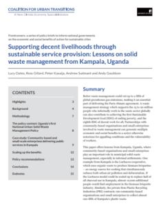 Supporting decent livelihoods through sustainable service provision ...